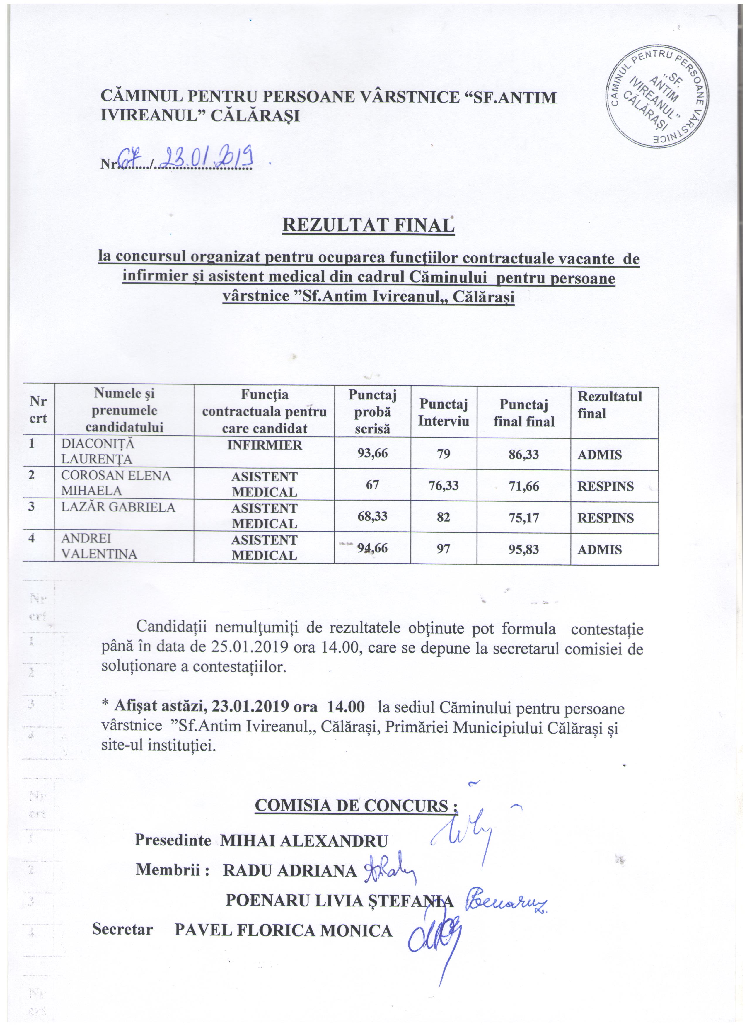 Anunt scoatere la concurs posturi vacante